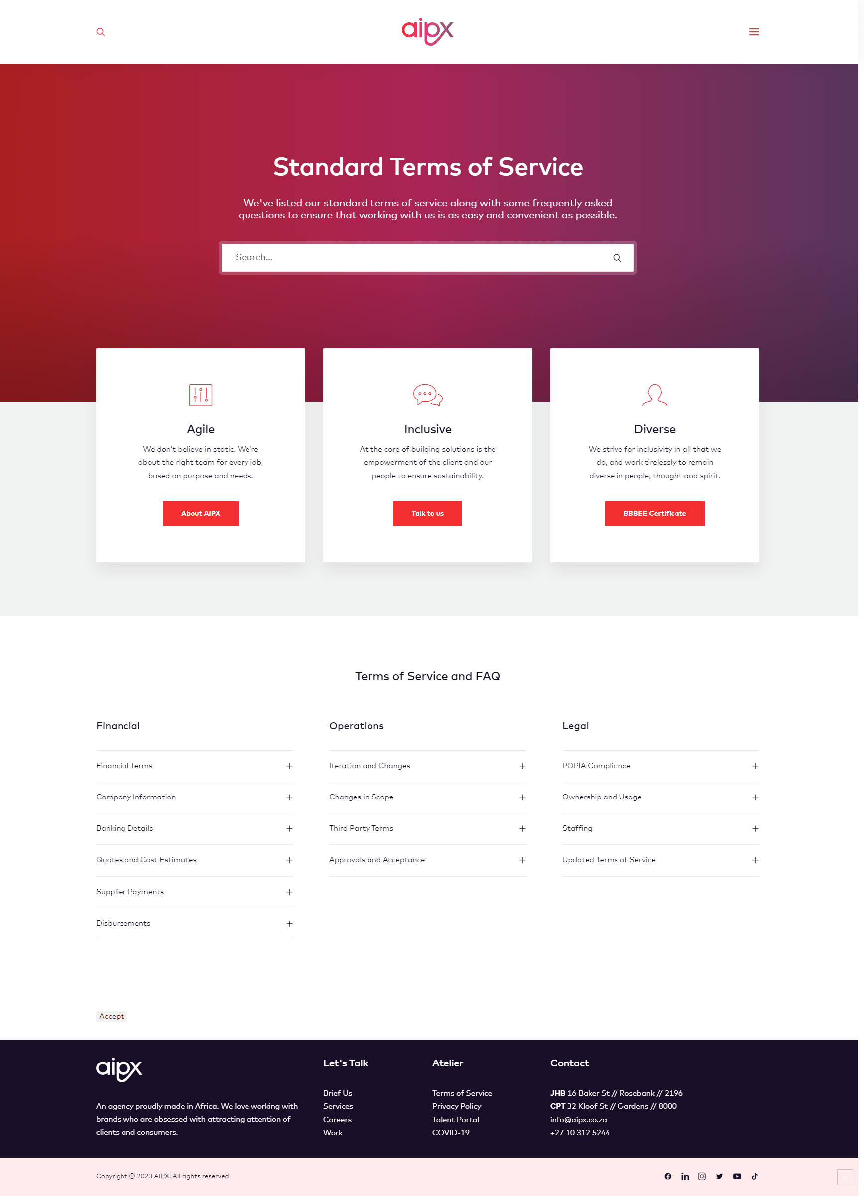 Terms of Service | AIPX Atelier